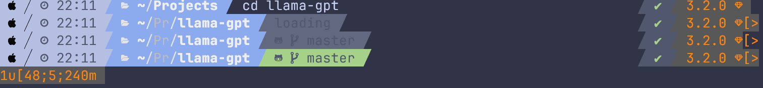Some segments show weird character sequence when changing directory in a git repository · Issue ...