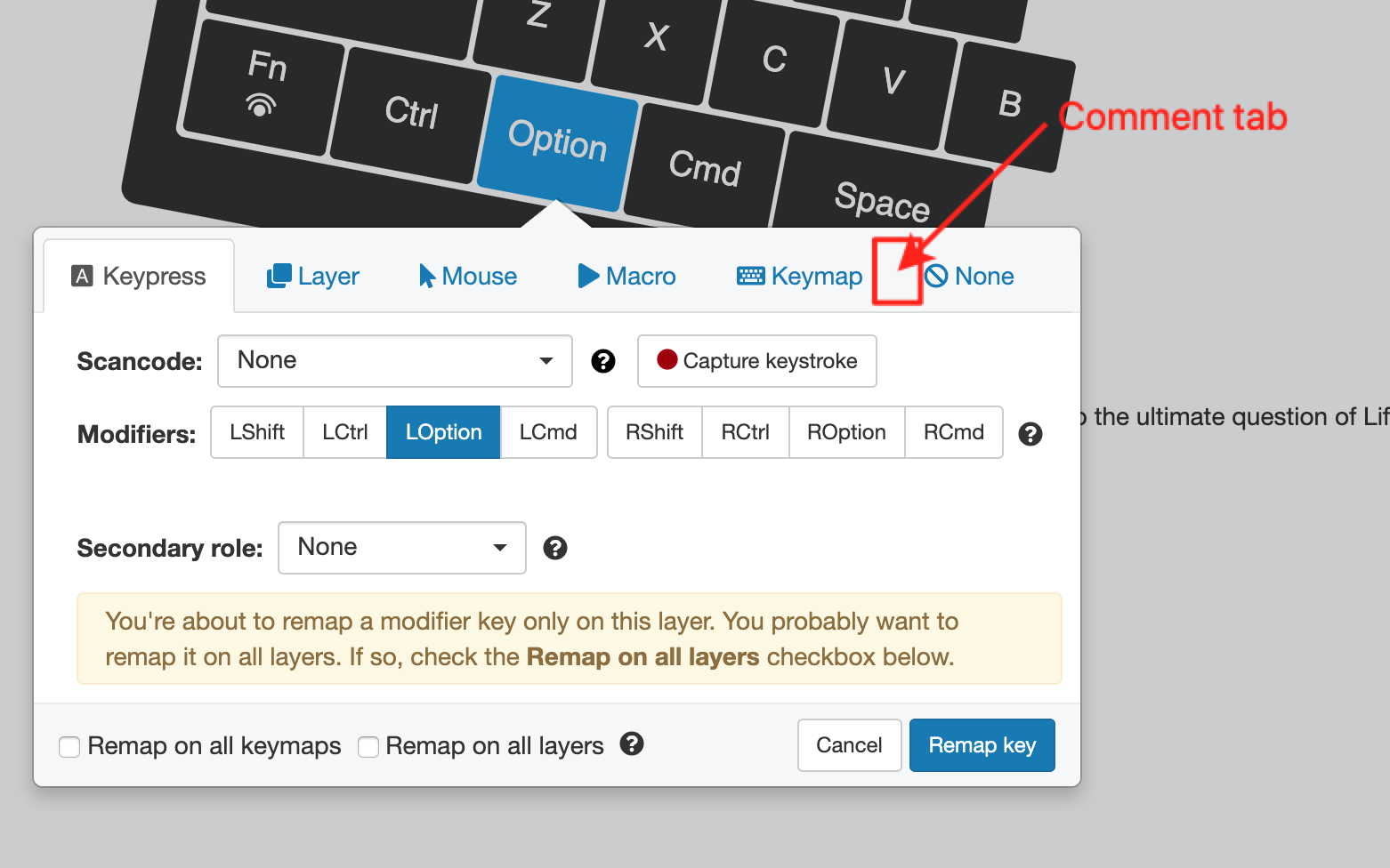 Feature request: Field to enter comments i.r.o. keys · Issue #1293 · UltimateHackingKeyboard ...