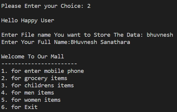 GitHub - bhuvisanathra/Mall-Console-Application
