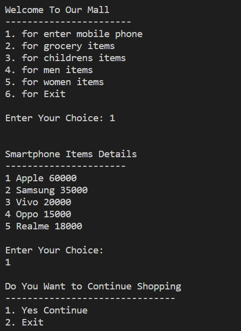 GitHub - bhuvisanathra/Mall-Console-Application