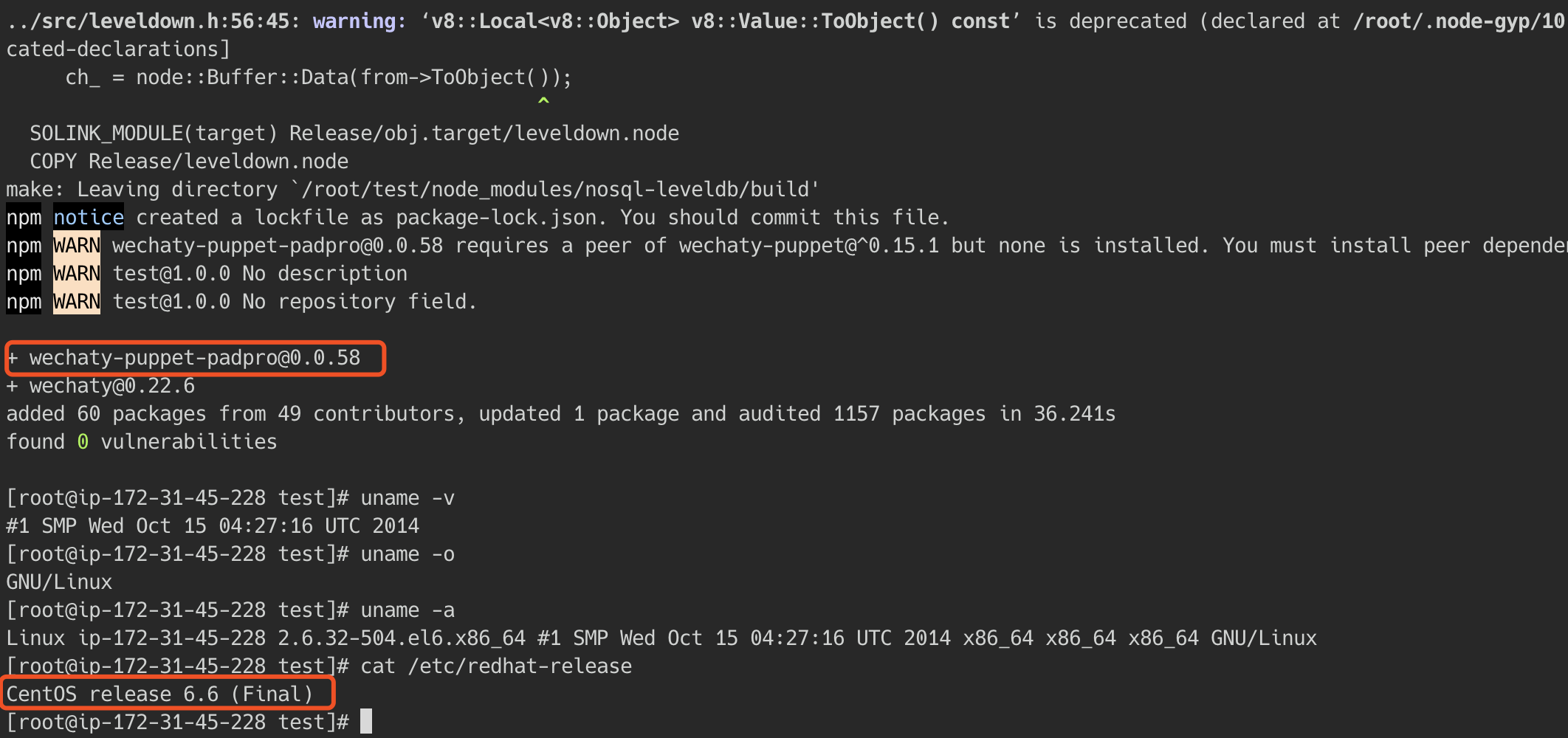 centos环境下安装失败 · Issue #74 · wechaty/wechaty-puppet-padpro · GitHub