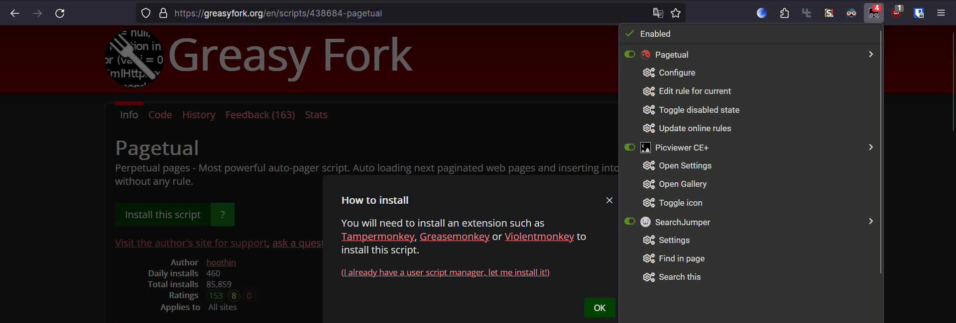 Tampermonkey cannot communicate with GreasyFork on Firefox · Issue #1623 · Tampermonkey ...