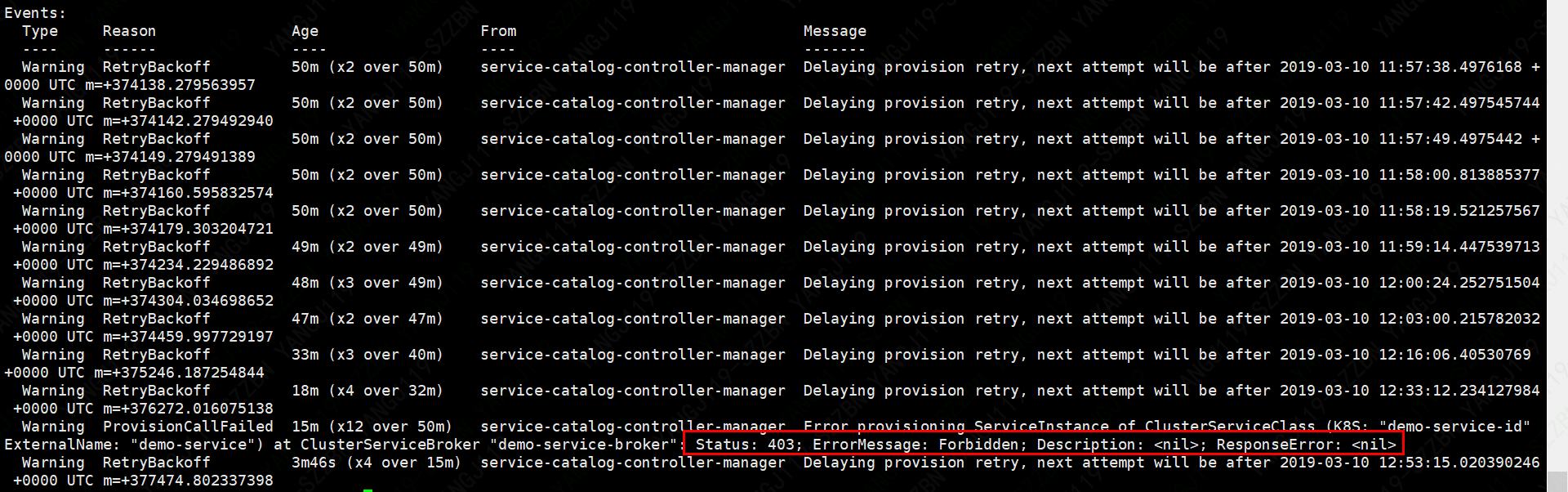 Error Provisioning Serviceinstance Of Clusterserviceclass · Issue 2578 · Kubernetes Retired