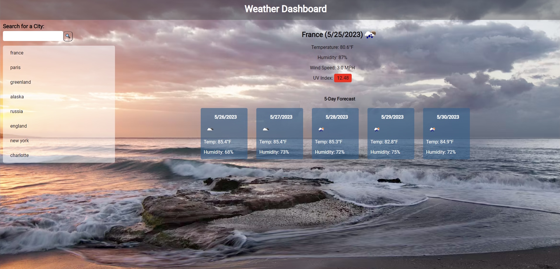 GitHub - TheWiseSailor/Weather-DashBoard