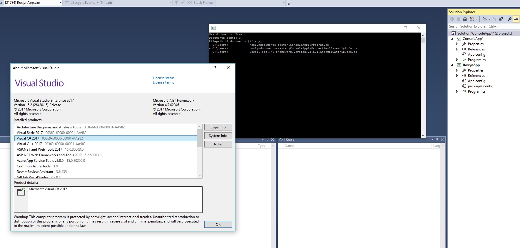 Roslyn does not load project documents in Visual Studio 15.3.2 · Issue #21689 · dotnet/roslyn ...