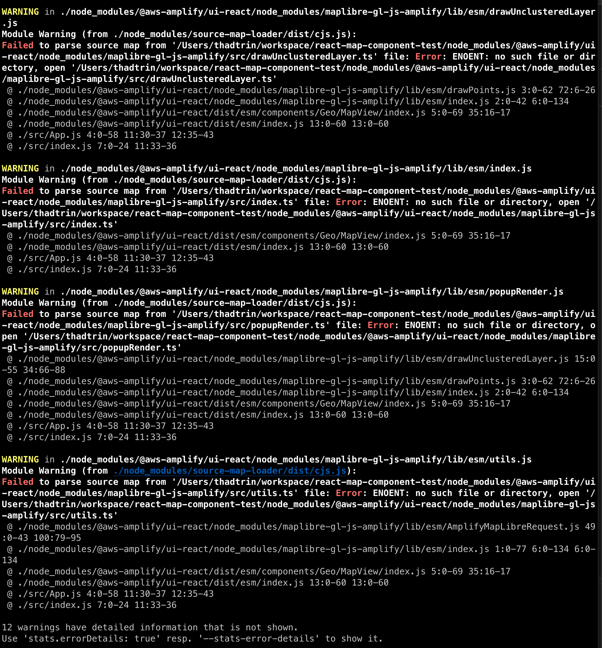 React Warnings When Using Amplify Mapview Component · Issue 147 · Aws Amplifymaplibre Gl Js