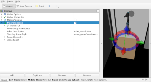 RViz broken Interactive Marker in "Scene Objects" Tab · Issue #1115 · moveit/moveit · GitHub