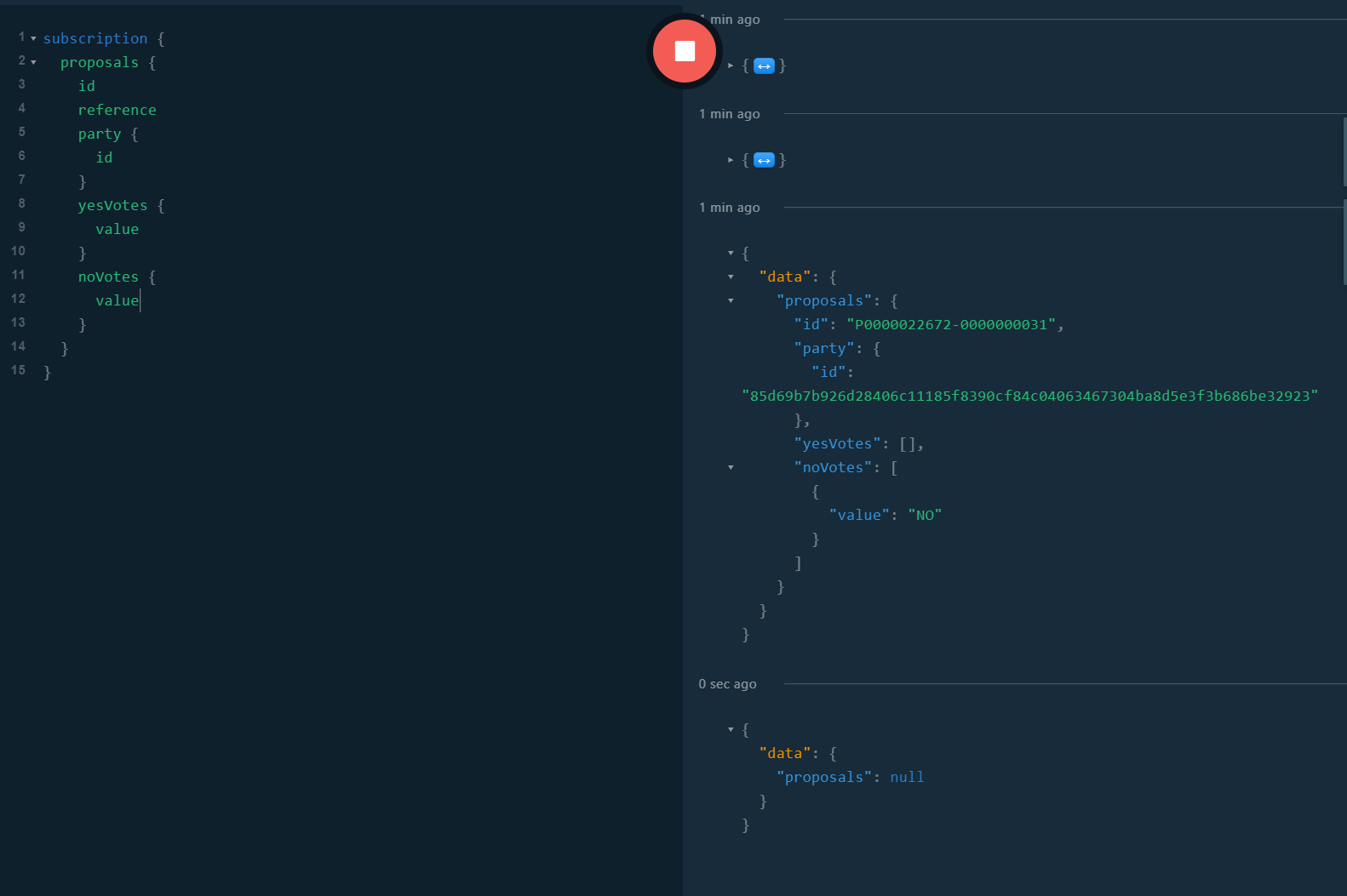 Proposal subscription returns null when reference field is included · Issue #2144 · vegaprotocol ...