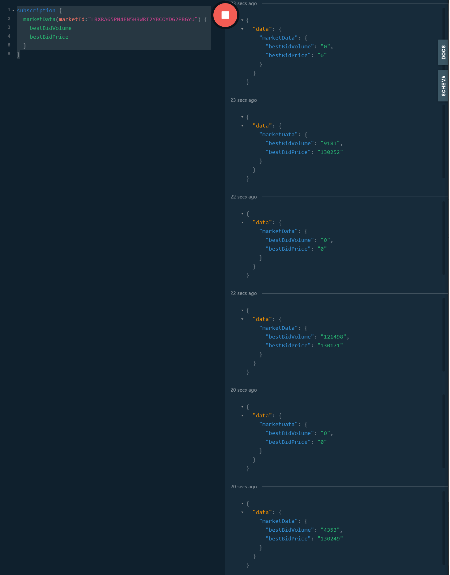 market data subscription returns twice for every block, with one containing 0 values · Issue ...