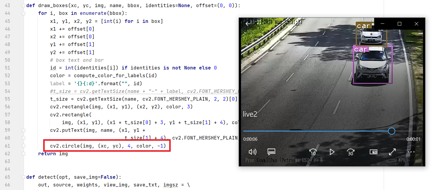 How to obtain center points of bounding box from track.py · Issue #78 ...