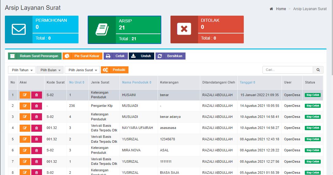 Bug/error: perubahan pada arsip layanan surat · Issue #6130 · OpenSID/OpenSID · GitHub
