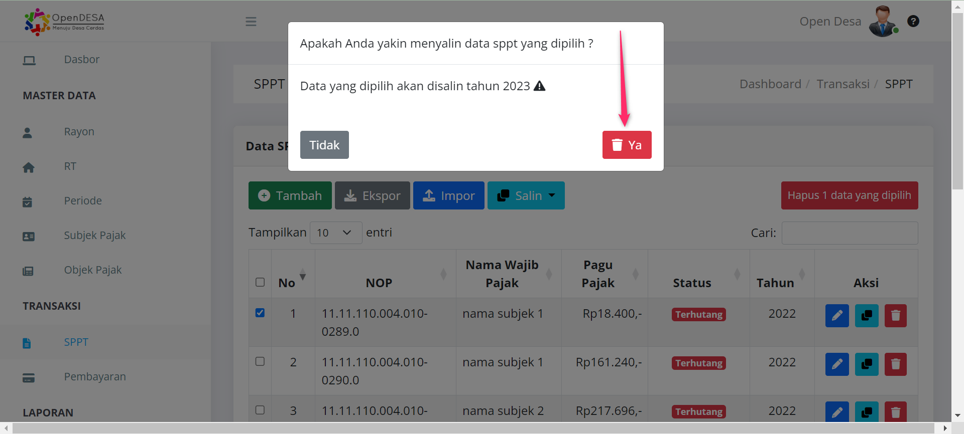 BUG: Icon tombol Salin SPPT menggunakan icon hapus dan warna menggunakan merah · Issue #129 ...