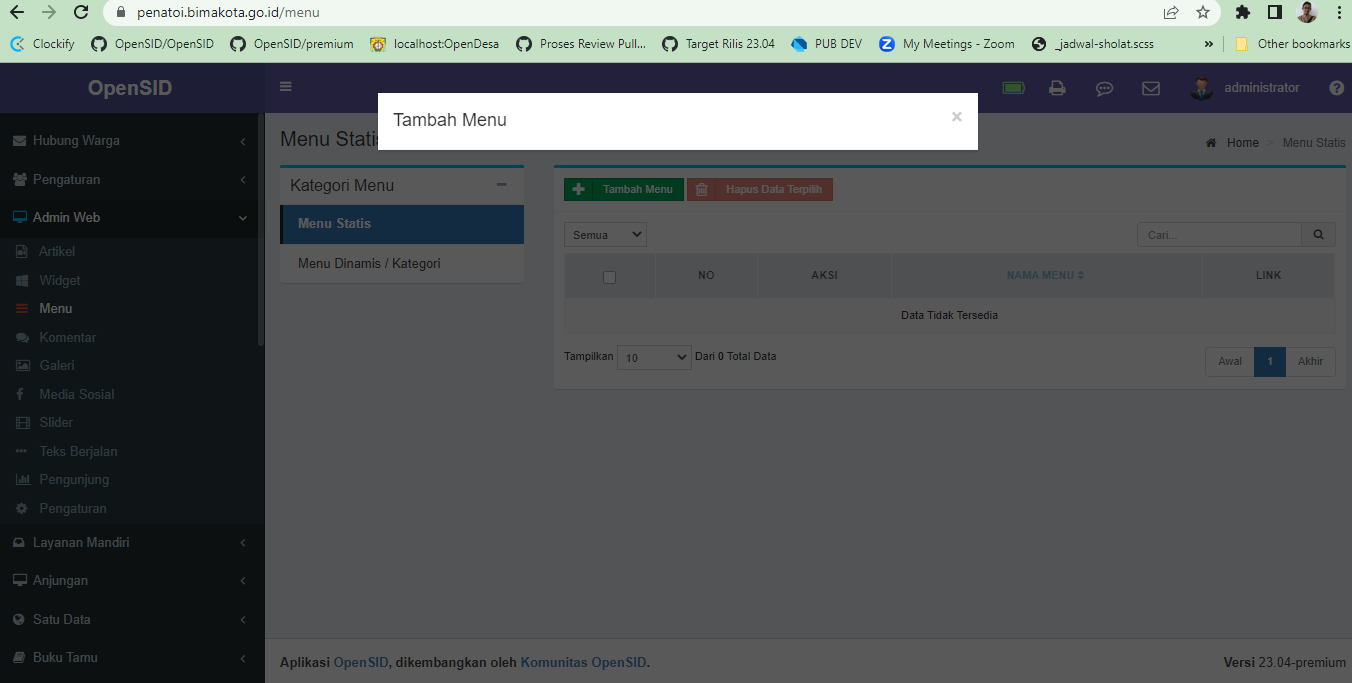 BUG: tidak dapat menambahkan menu · Issue #6548 · OpenSID/OpenSID · GitHub