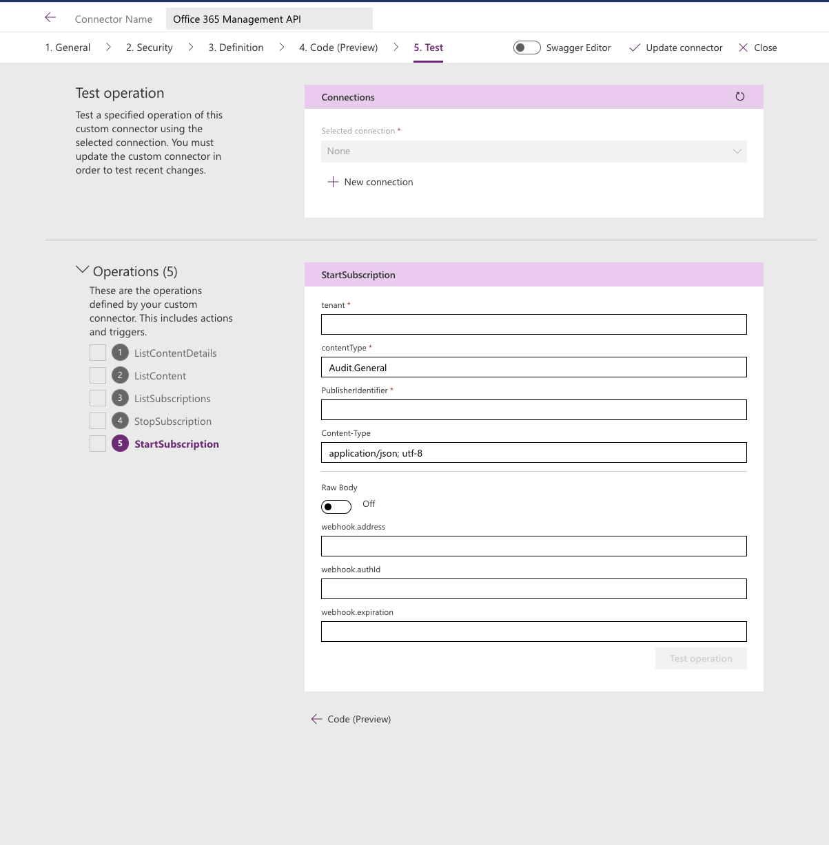 [coe Starter Kit Bug] Office 365 Management Api Custom Connector Not Saving · Issue 2090