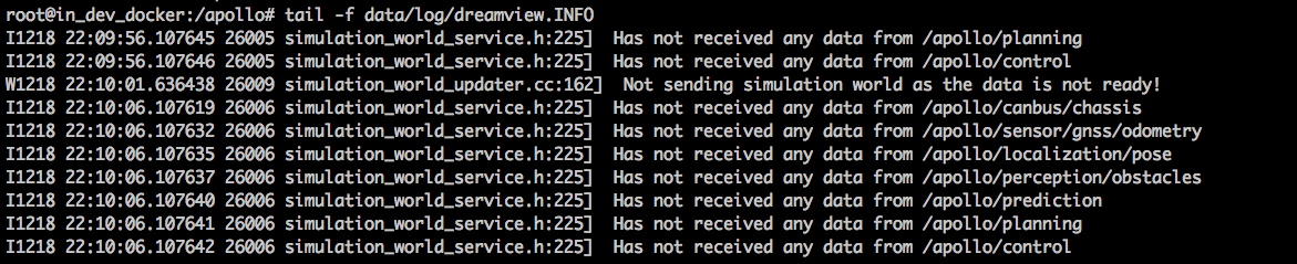 [Offline Demo] Dreamview always showing "Please send car initial ...