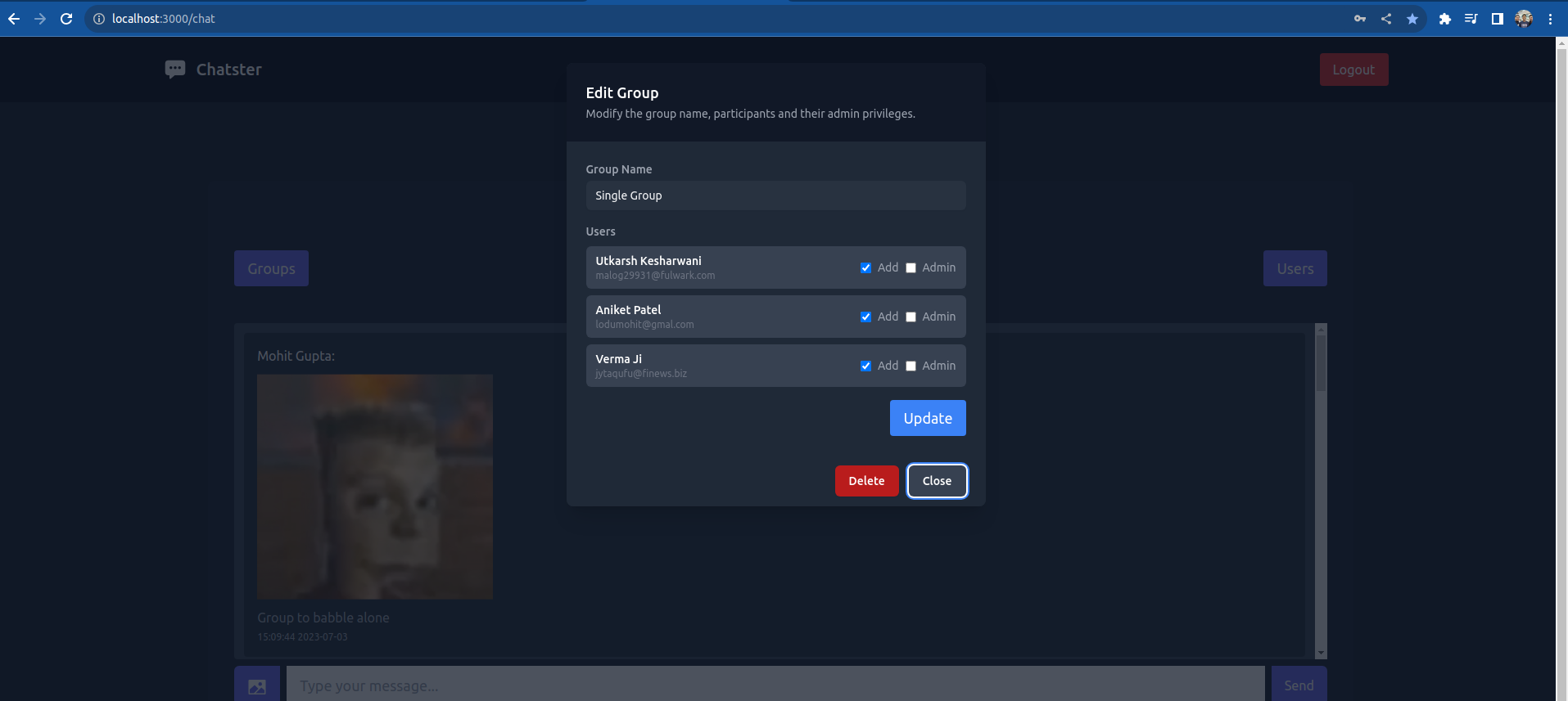 GitHub - coldcoffeee/chatster: a group chat application that allows ...