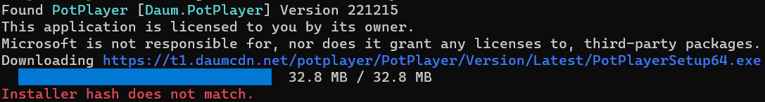 [Bug]: Hash mismatch of Daum.PotPlayer version 221215 · Issue #96467 ...