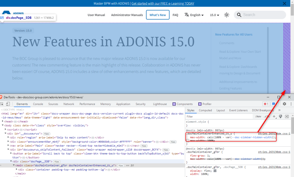 Docs - main.docMainContainer has bad max-width when there is no sidebar · Issue #8928 · facebook ...
