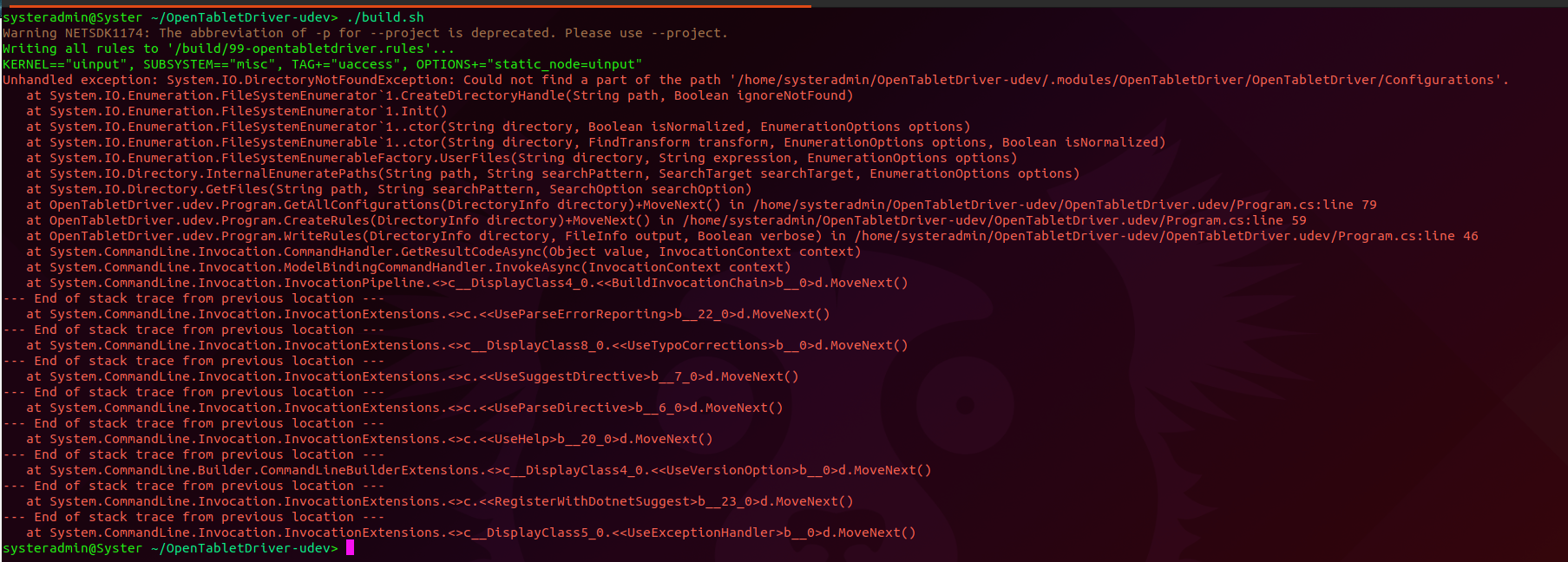 Support Request: Build failing · Issue #1702 · OpenTabletDriver/OpenTabletDriver · GitHub