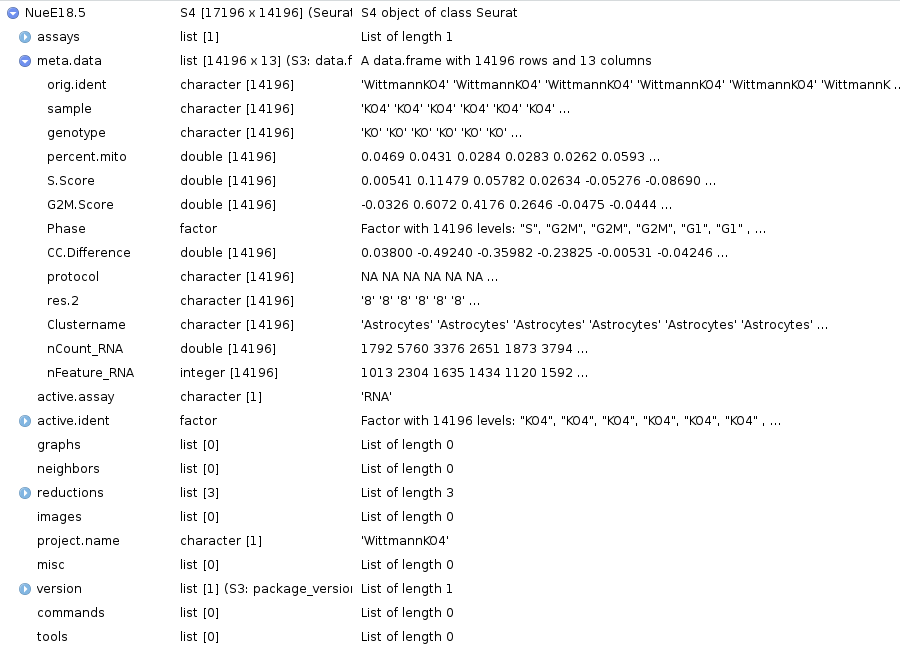 Exporting Seurat Clusters, genotype, Cell IDs in one CSV? · Issue #4974 · satijalab/seurat · GitHub