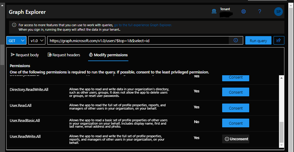 Permissions on Graph Explorer? · Issue #331 · briandelmsft/SentinelAutomationModules · GitHub