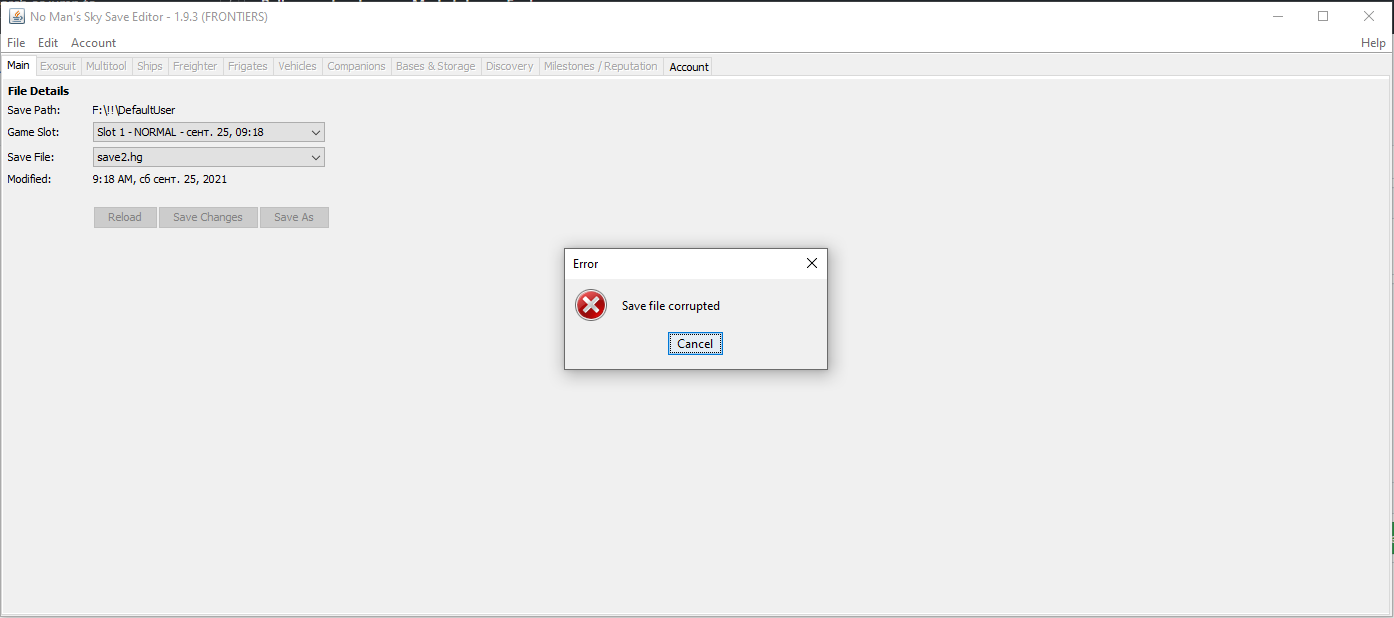 Save file corrupted · Issue #465 · goatfungus/NMSSaveEditor · GitHub