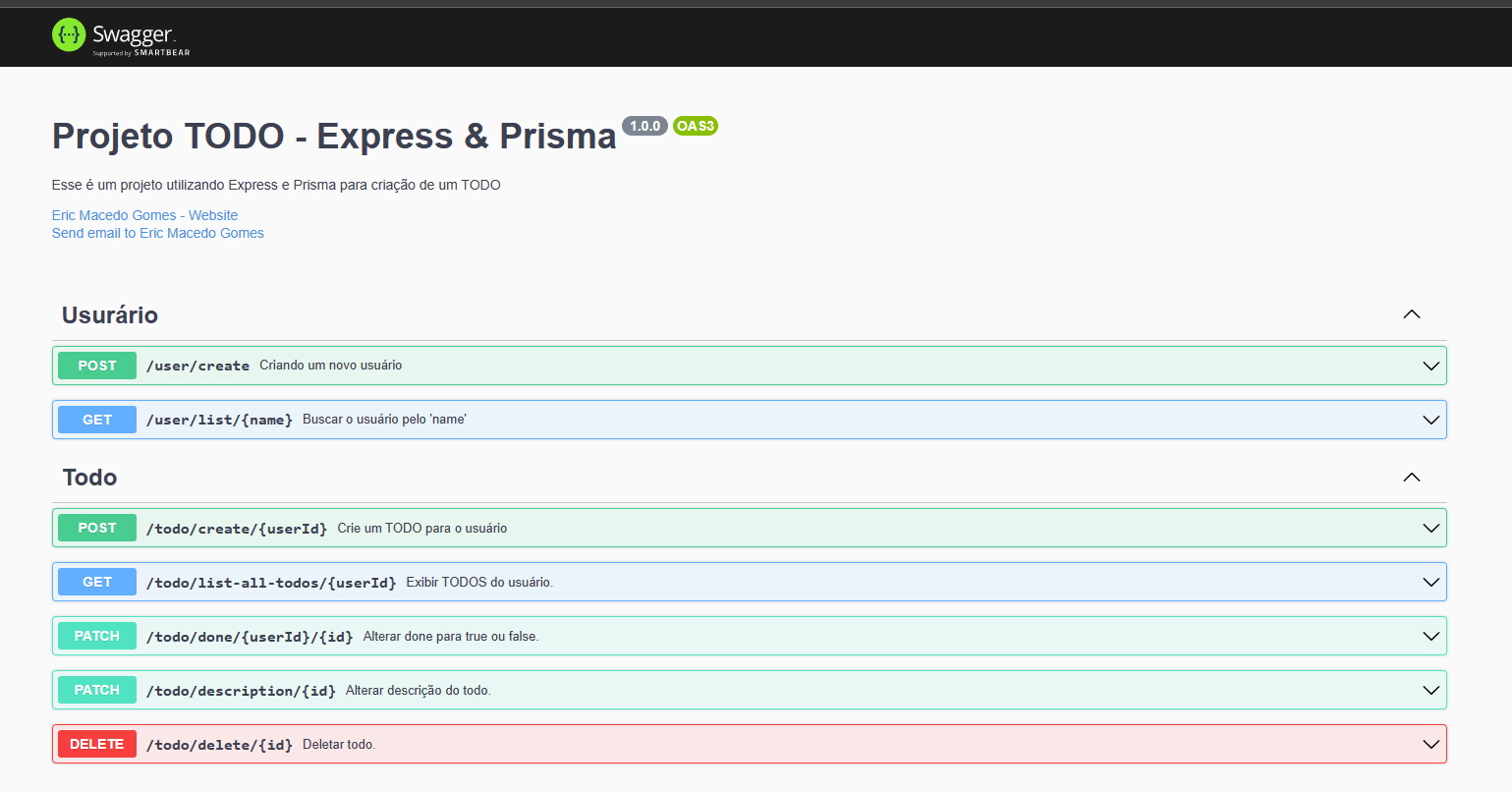 GitHub - ericDK89/backend-todo: Projeto TODO, utilizando Express e Prisma