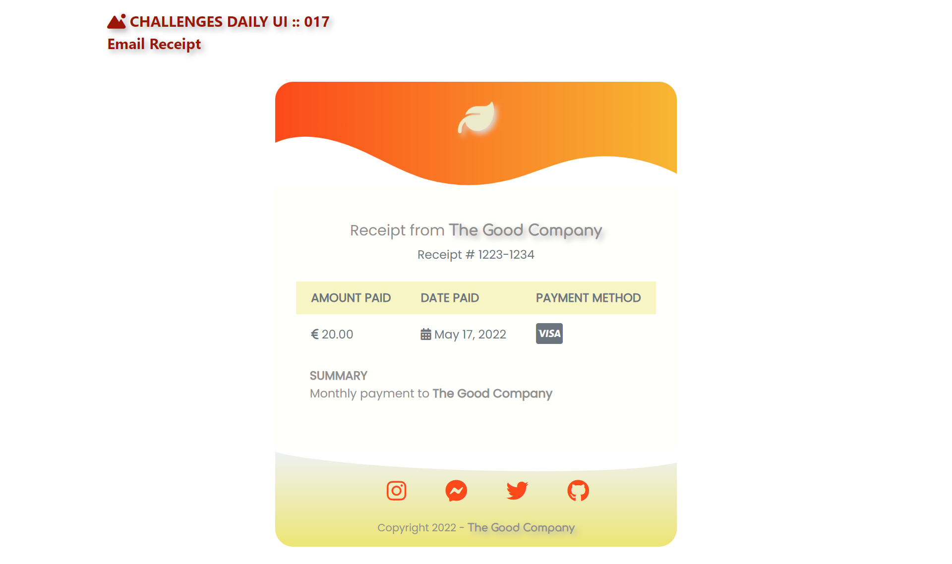 GitHub - mydopico/EMAIL-RECEIPT: CHALLENGE DAILY UI :: 017 - EMAIL RECEIPT DESIGN