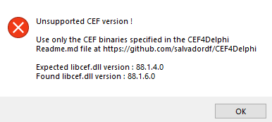 Unsupported CEF version · Issue #336 · salvadordf/CEF4Delphi · GitHub
