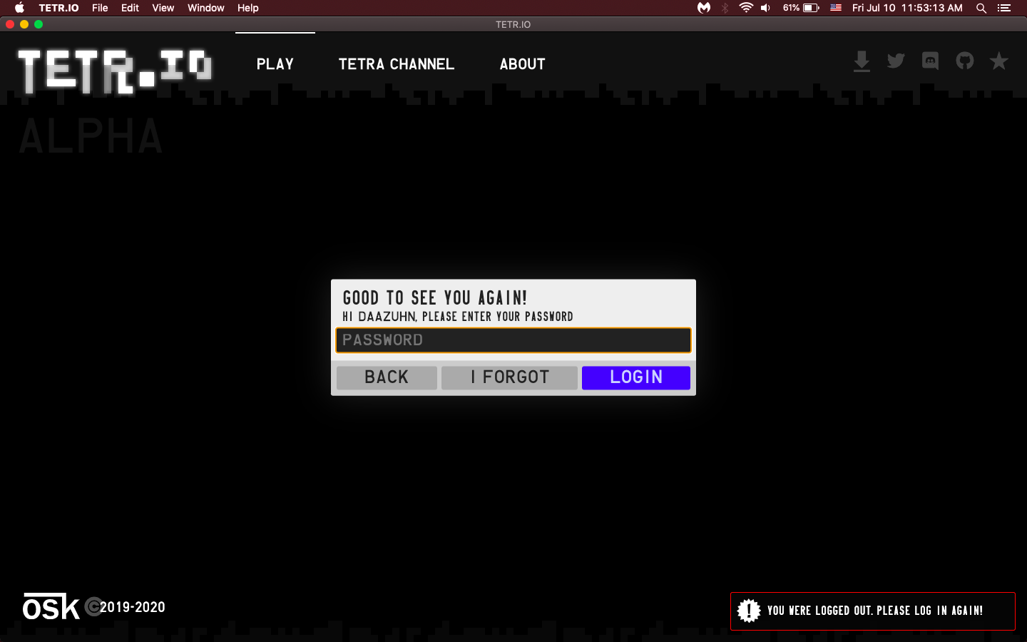 I was logged out and can't log back in · Issue #423 · tetrio/issues · GitHub