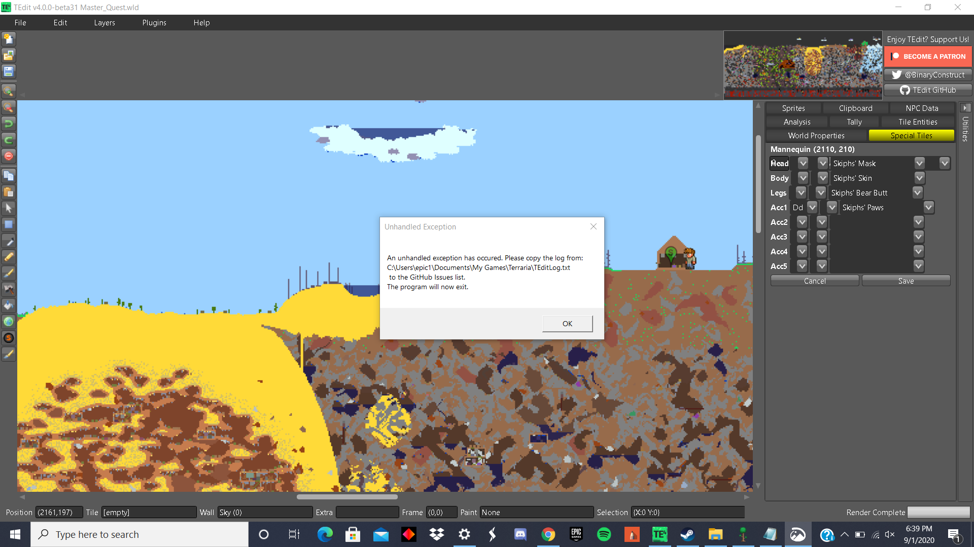 Special Tile Problem · Issue #1396 · TEdit/Terraria-Map-Editor · GitHub