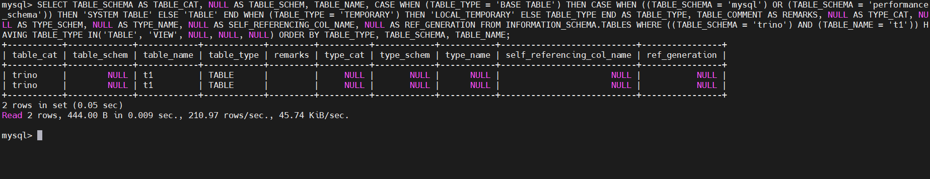 Query failed with Multiple tables matched when connecting to Databend in MySQL connector · Issue ...