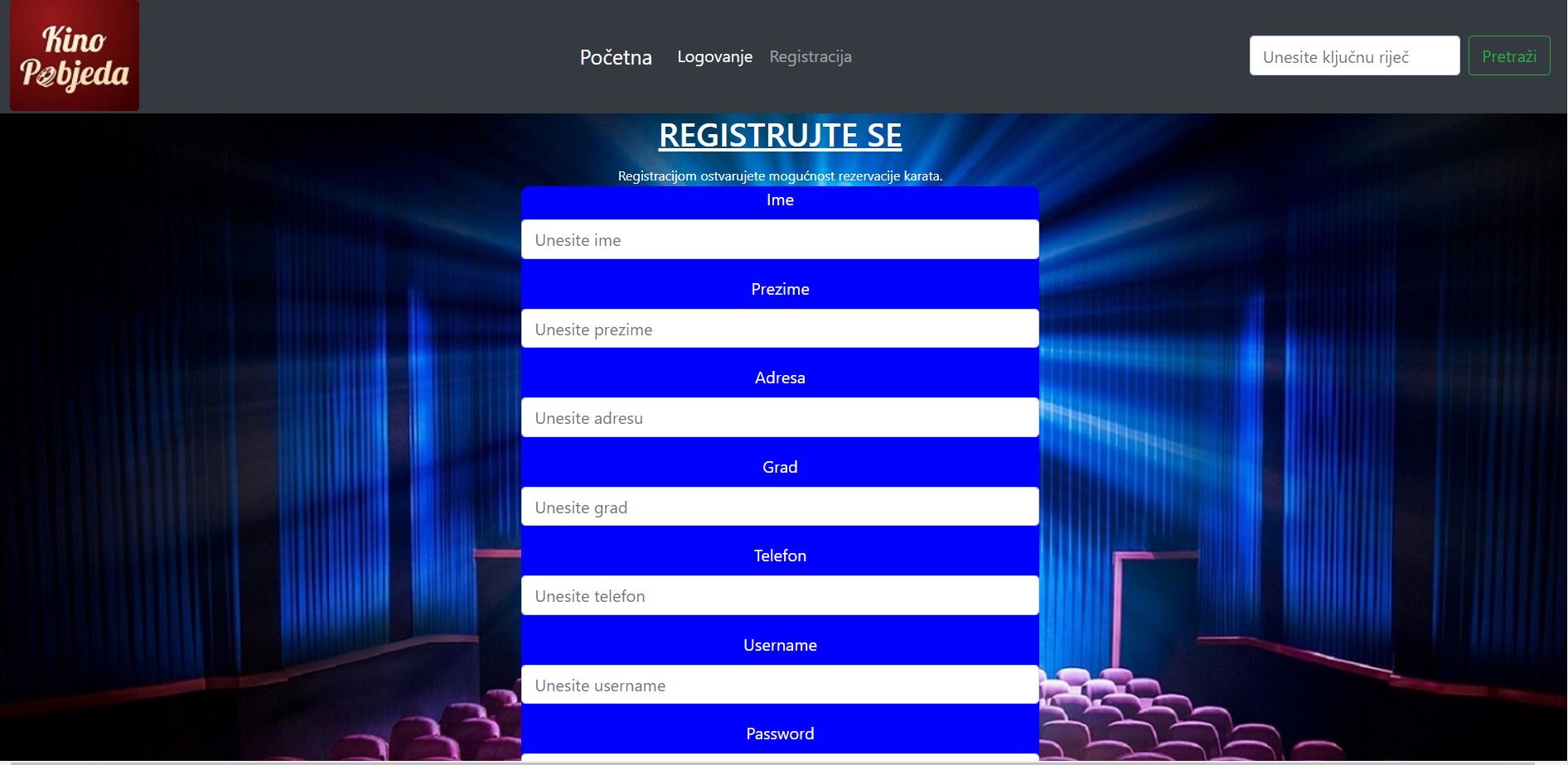 GitHub - MZvjerac/Cinema: Web app made in Java EE for users who want to ...
