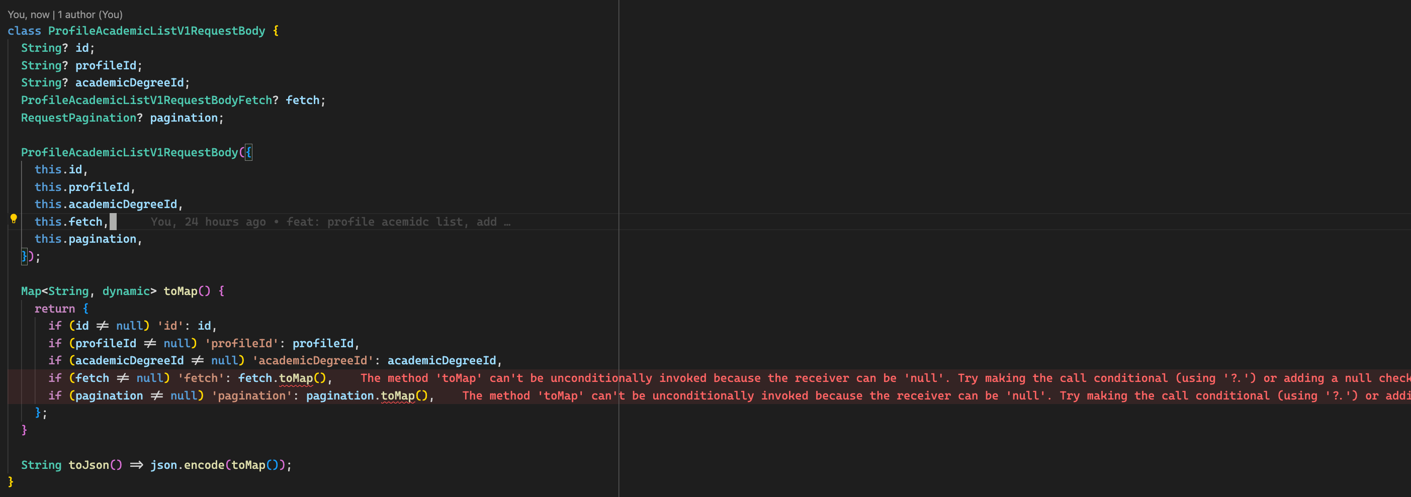 Intellisense not able to understand the null check above · Issue #49151 · dart-lang/sdk · GitHub