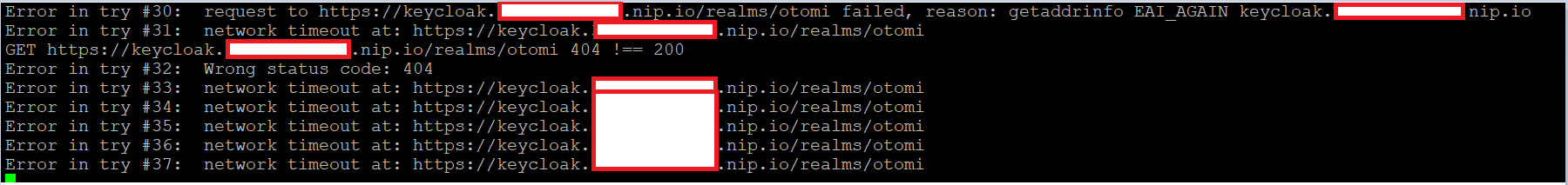 network timeout at: https://keycloak.xx.xx.xx.xx.nip.io/ · Issue #1072 · linode/apl-core · GitHub