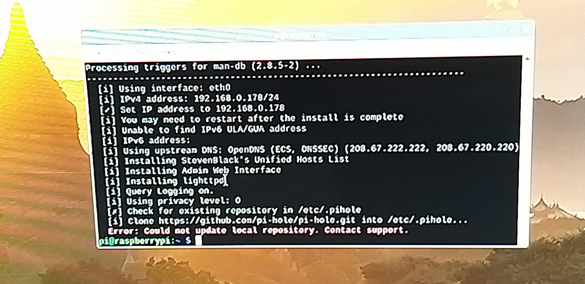 Problem with installation · Issue #4943 · pi-hole/pi-hole · GitHub