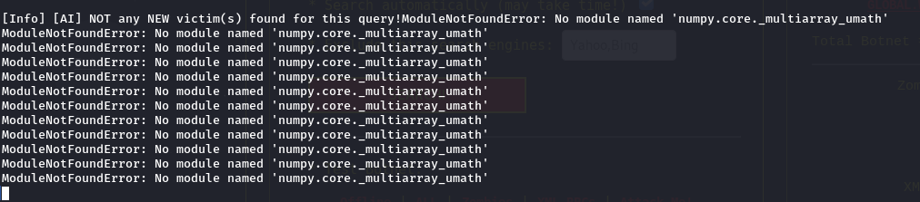 Error trying to search automatically for Botnets etc. · Issue #269 · epsylon/ufonet · GitHub