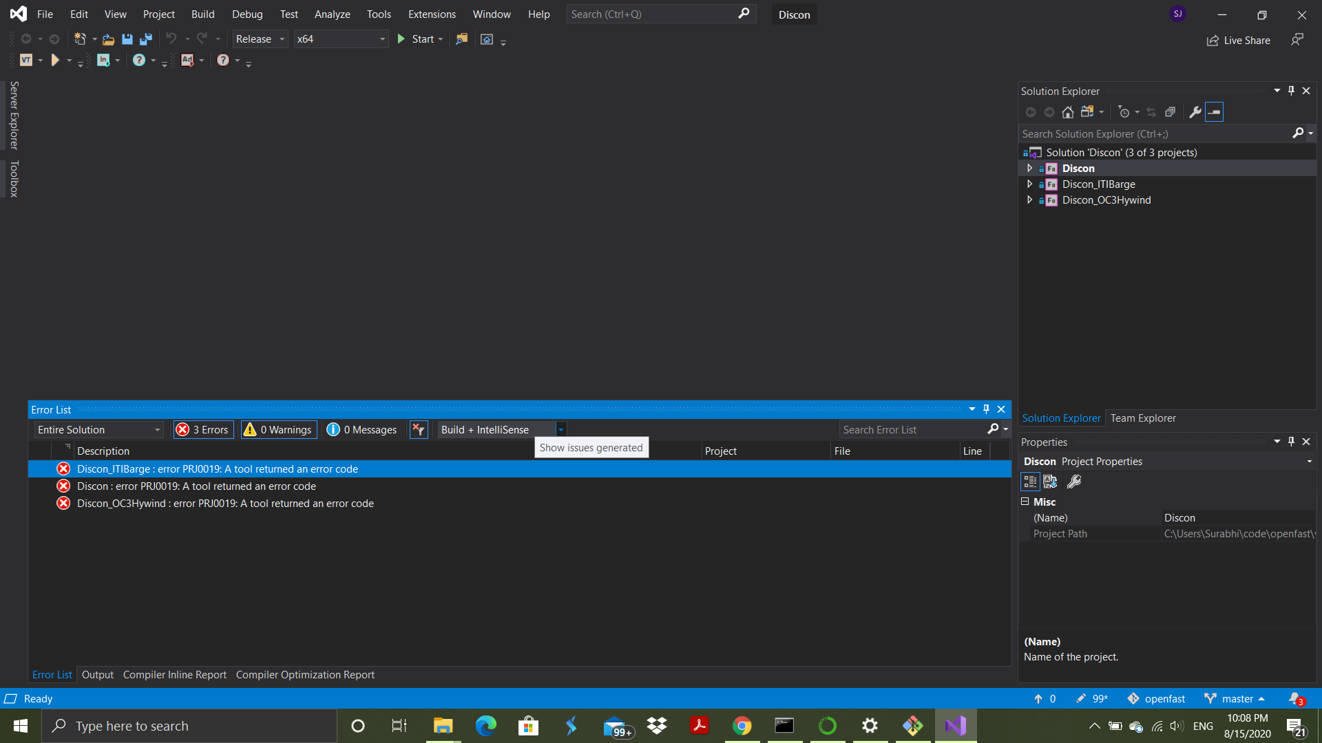 Error In Build The Regression Testing Discon Dlls · Issue 530