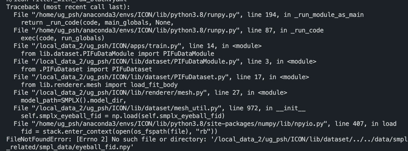 FileNotFoundError : eyeball_fid.npy, fill_mouth_fid.npy · Issue #134 · YuliangXiu/ICON · GitHub