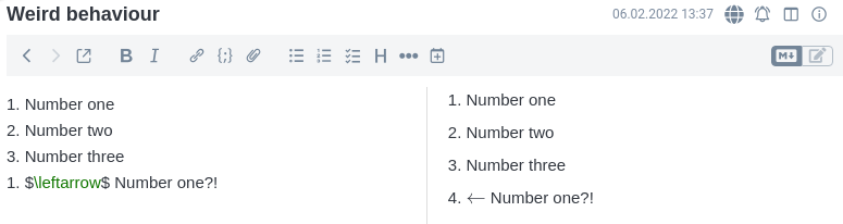 Behaviour of numbered list · Issue #6116 · laurent22/joplin · GitHub