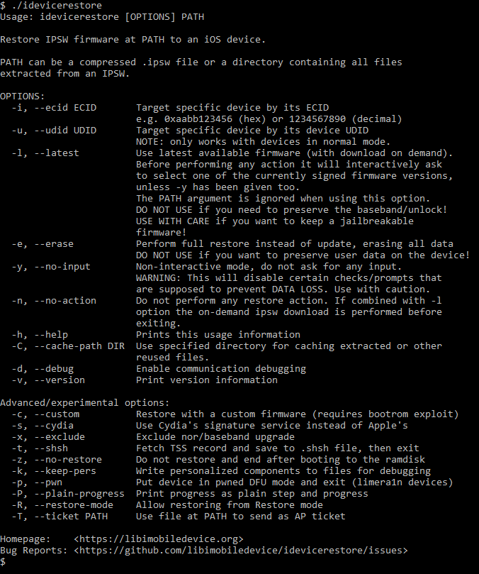 GitHub - raspiduino/idevicerestore-prebuilt: idevicerestore prebuilt ...