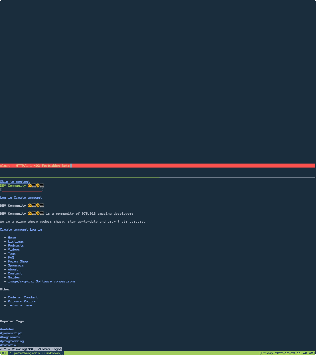 Lynx is blocked as a bad/forbidden bot · Issue #18896 · forem/forem ...