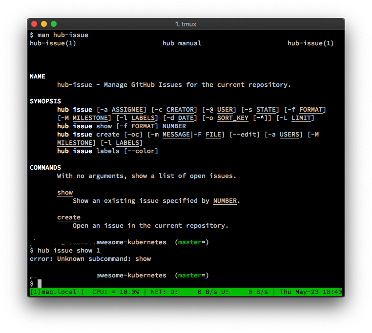 Hub Issue Show Throws Error Unknown Subcommand Show · Issue 2144 · Mislav Hub · Github