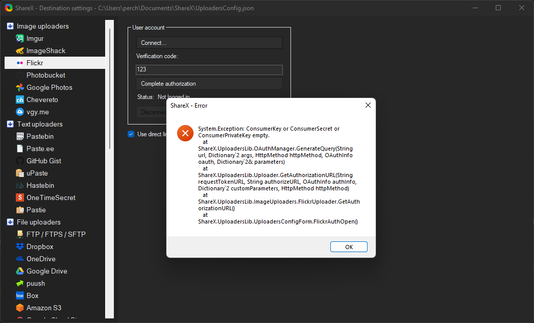Flickr auth doesn't work after updating Ukrainian translation · Issue #6637 · ShareX/ShareX · GitHub