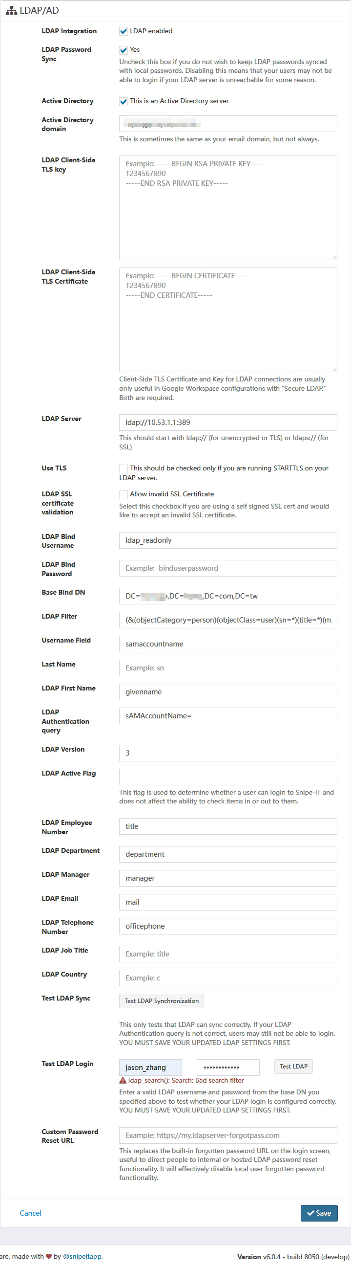 LDAP Sync fine but login failed. · Issue #13237 · snipe/snipe-it · GitHub