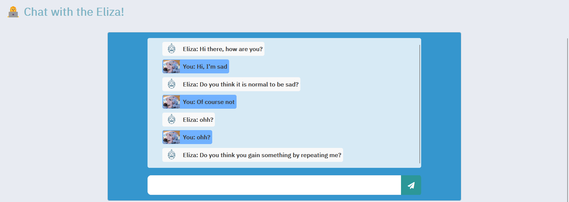 GitHub - NuttyLee22/Eliza-Chatbot-Customized: Eliza chatbot implementation