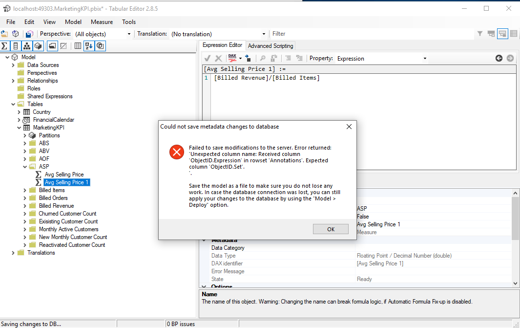 Duplicating PowerBI Measure wont save · Issue #337 · TabularEditor/TabularEditor · GitHub