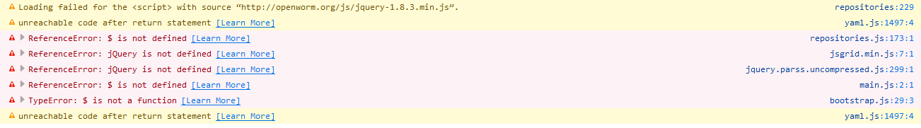 Repositories page no longer working · Issue #132 · openworm/openworm.github.io · GitHub