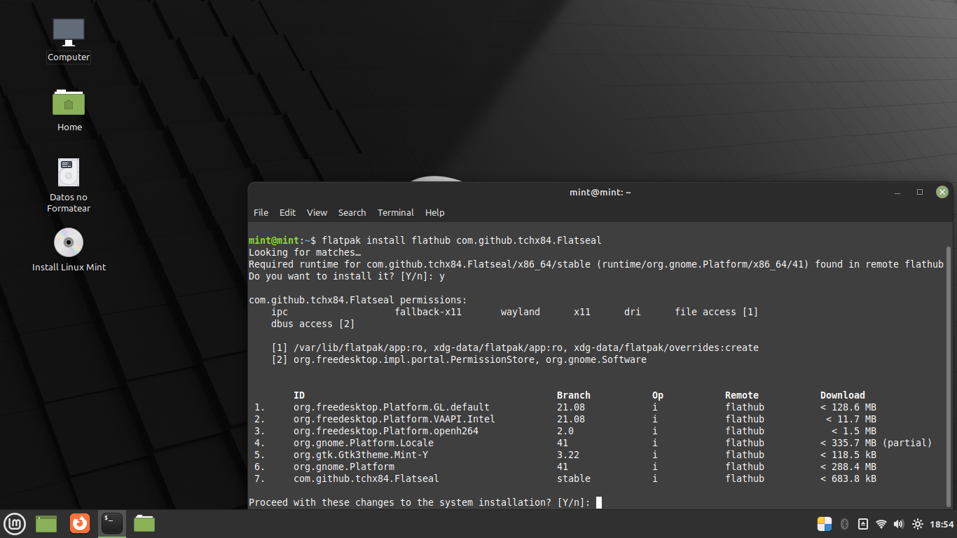 [Feature request] Add a note regarding the size of downloaded files for Flatpak applications ...