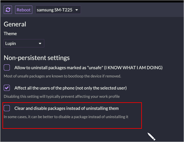 Persist application settings · Issue #357 · 0x192/universal-android-debloater · GitHub